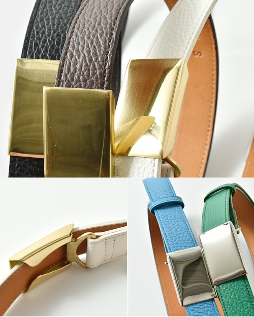 サイ ベルト Scye  シュリンクレザー ボックス バックル ベルト “Shrink Leather Box Buckle Belt” 3325-33353-4  クーポン対象 Scye サイ シュリンクレザー ボックス バックル ベルト “Shrink
