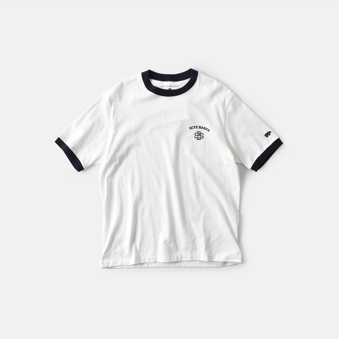 SCYE BASICS サイベーシックス プリント リンガー Tシャツ “30/2 Cotton Jersey Print Ringer T ...