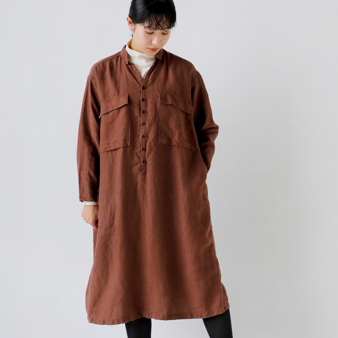 CLOLI クロリ ヘンプ スキッパー ワンピース “HEMP SKIPPER DRESS” cl-dr051-yo 2025aw新作 | iroma..aranciato