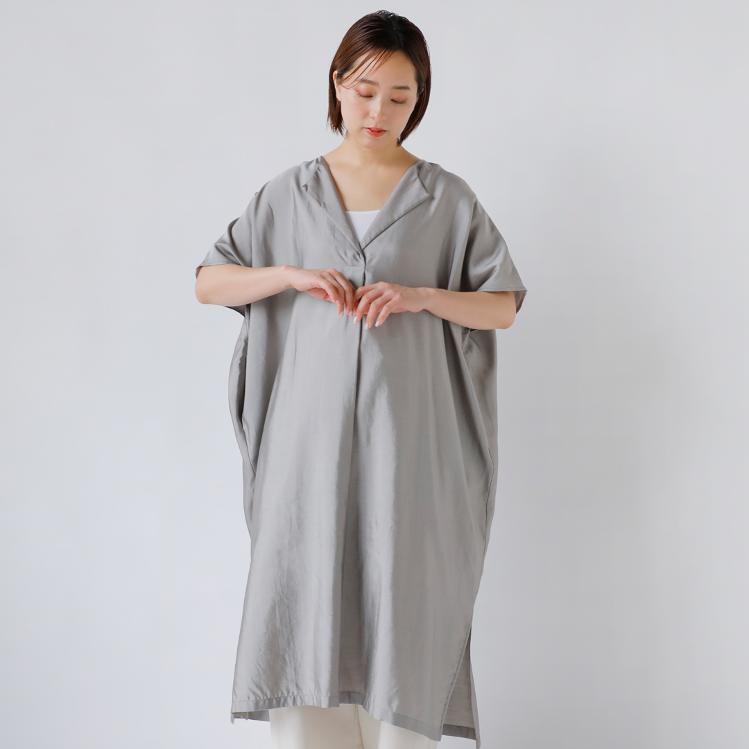 evam eva エヴァムエヴァ シルク ポンチョ e251t105-mn | iroma..aranciato