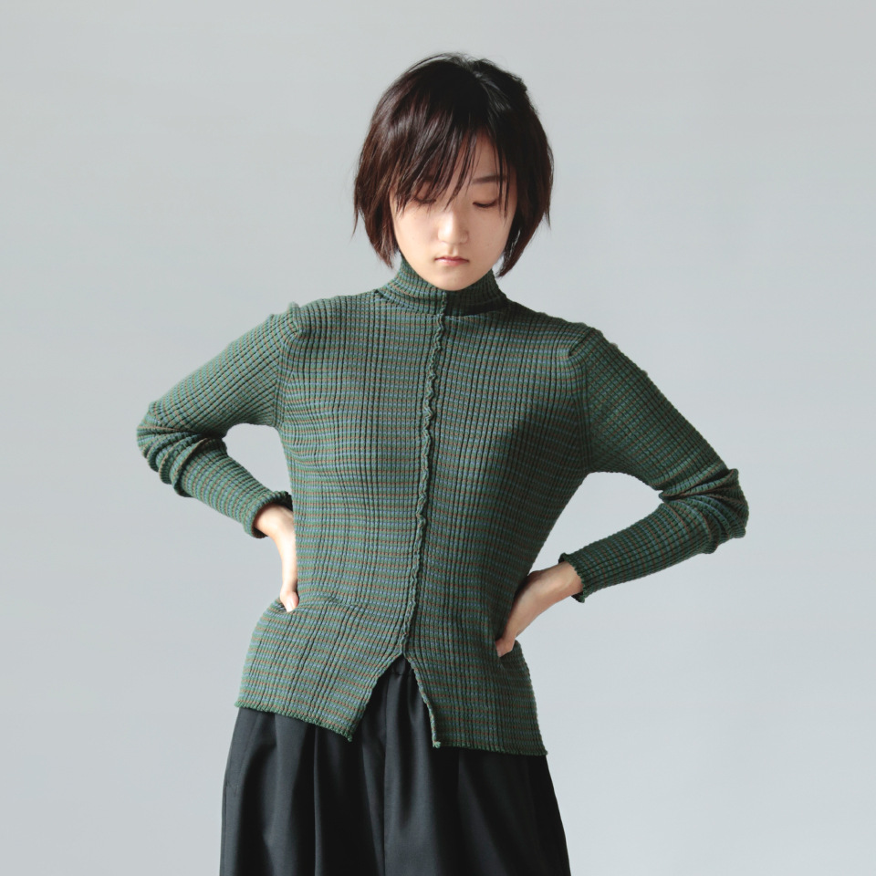 ONICA オニカ ウォッシャブル オーガニックコットン タートルネック センタースリット プルオーバー “Organic cotton Top” oni030 | iroma..aranciato