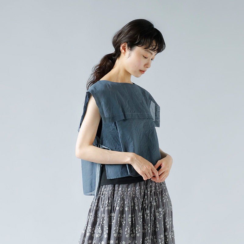 TOUJOURS トゥジュー ファイン コットン オーガンザクロス セーラーカラー ディッキー SAILOR COLLAR DICKEY ...