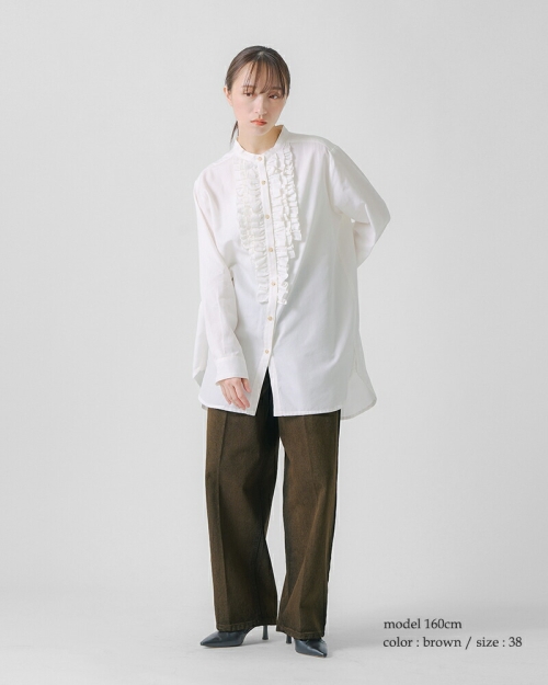 whyto ホワイト センタープレス デニム トラウザー パンツ