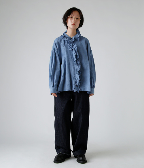 TOUJOURS トゥジュー ハード ウォッシュ リネン シャツ “Ruffle TOUJOURS トゥジュー ハード ウォッシュ リネン シャツ “Ruffle